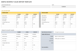 Free Monthly Sales Report Templates Smartsheet In How To Write A ...