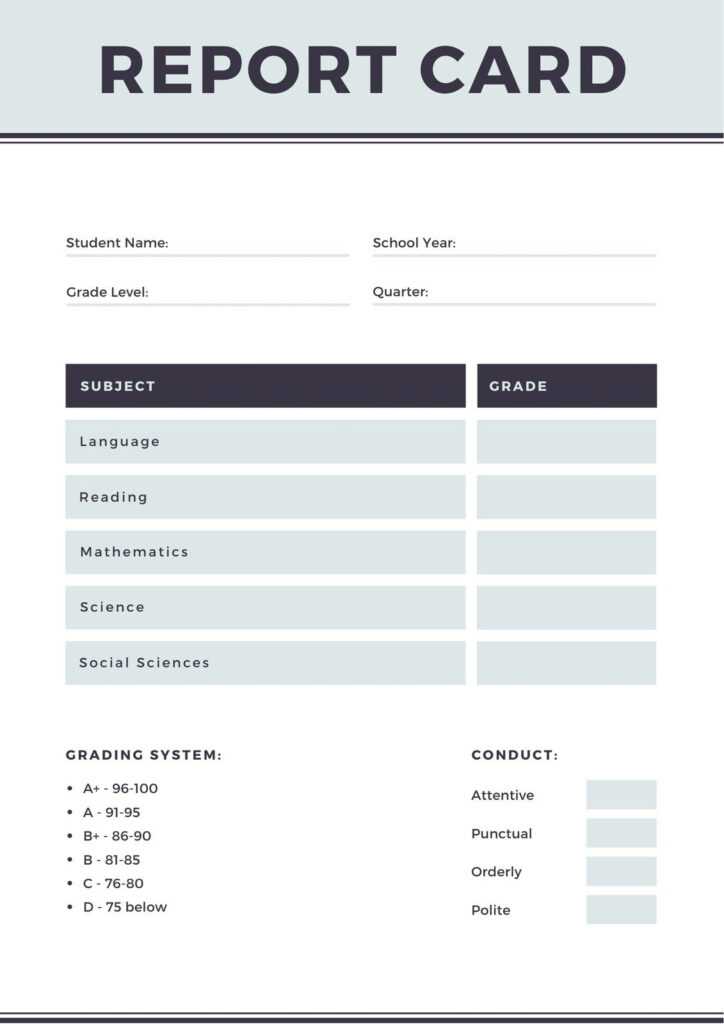 Free, Printable, Customizable Report Card Templates Canva Inside Report ...