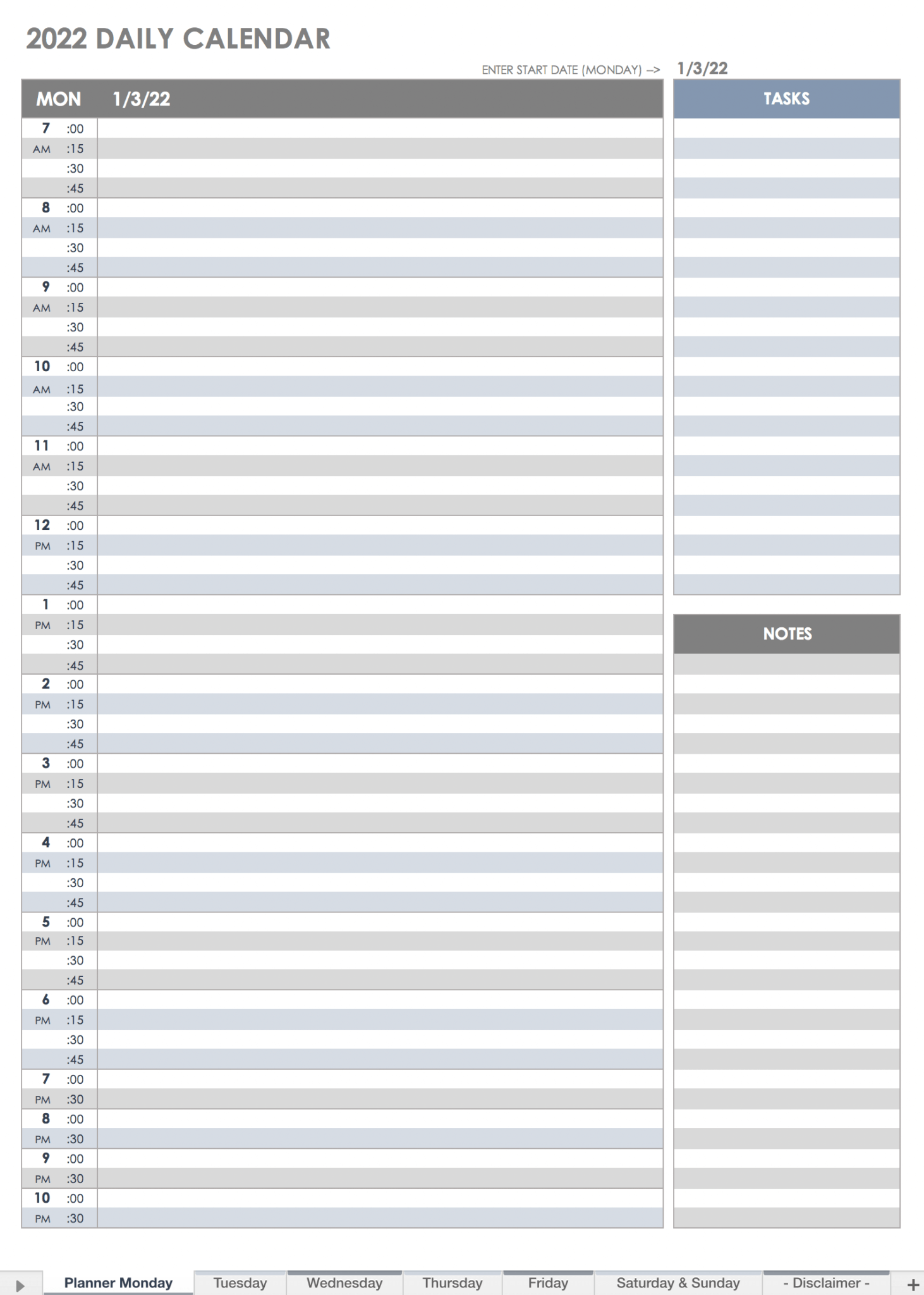 Free Printable Daily Calendar Templates Smartsheet Regarding Printable ...