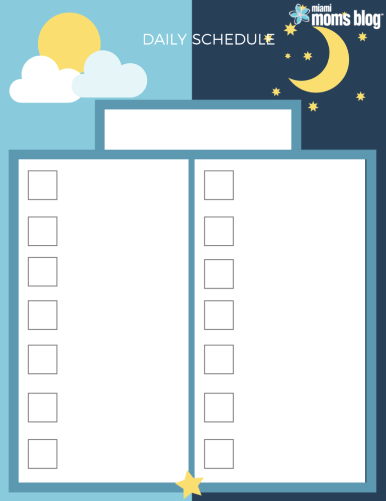 FREE Printable Daily Schedule Template Miami Moms Blog With Printable ...