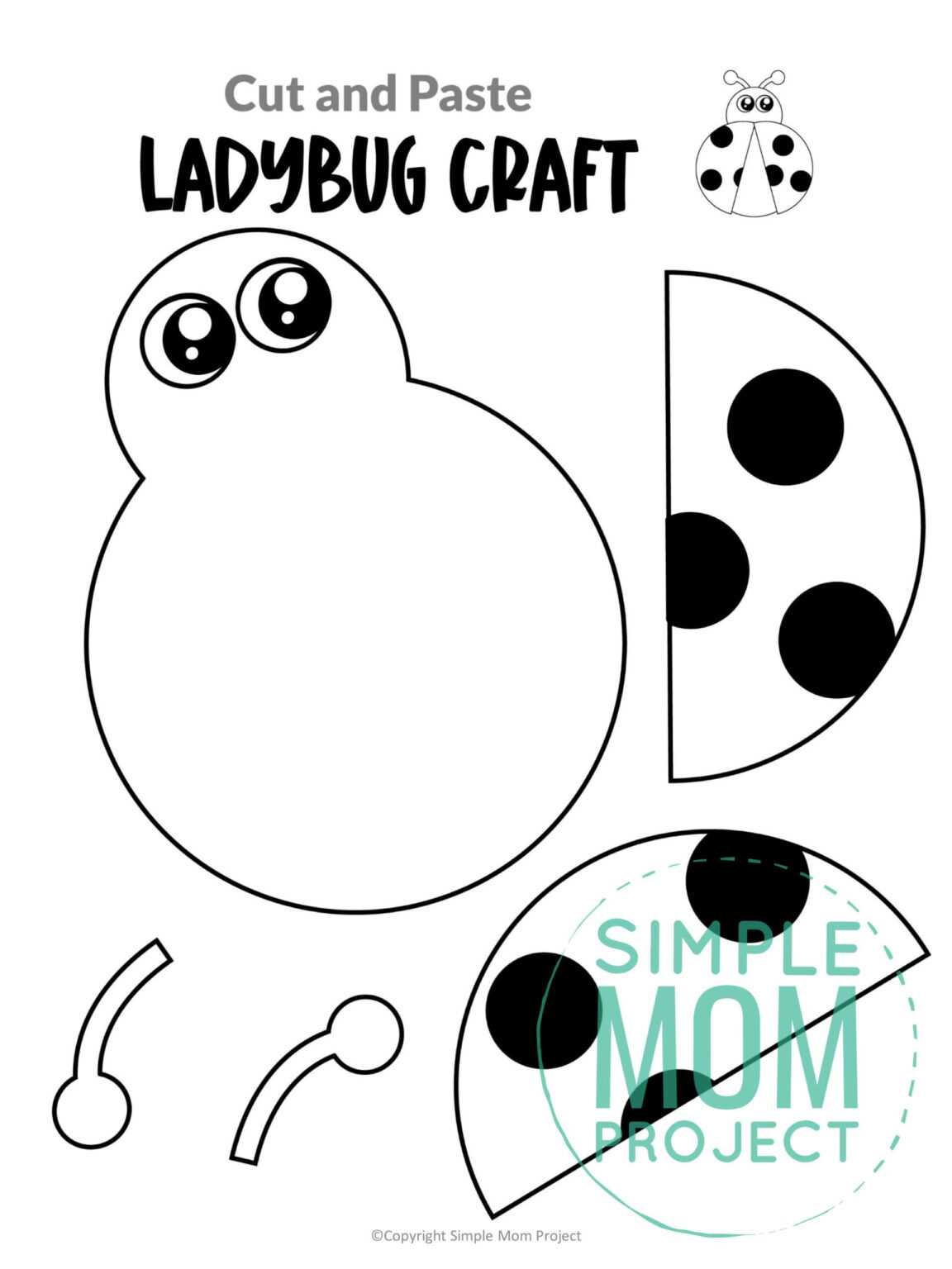 Free Printable Ladybug Craft Template – Simple Mom Project Inside Blank ...