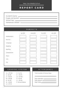 Free Printable Middle School Report Card Templates Canva For School ...