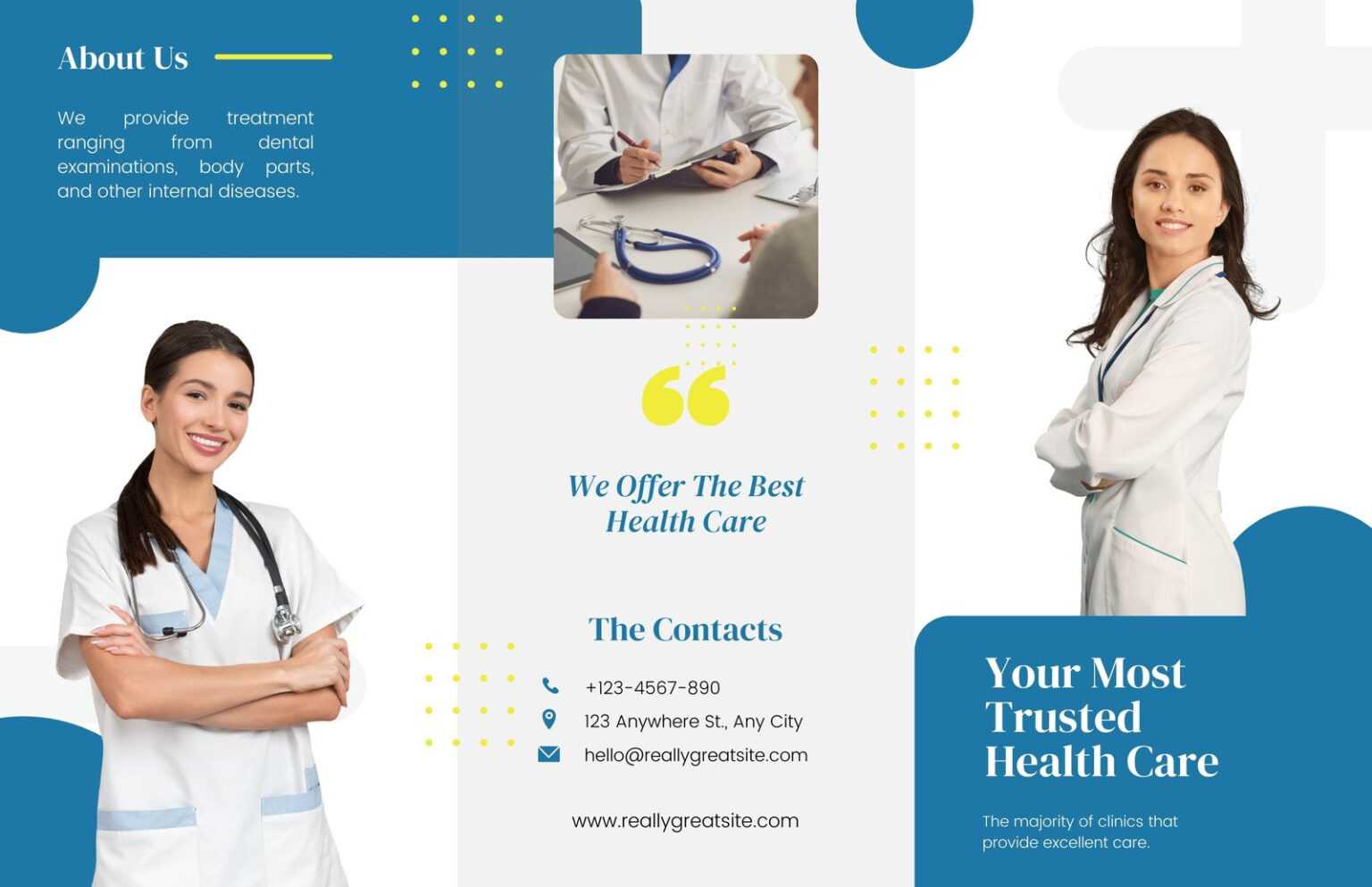 Free, Printable Professional Medical Brochure Templates Canva With ...