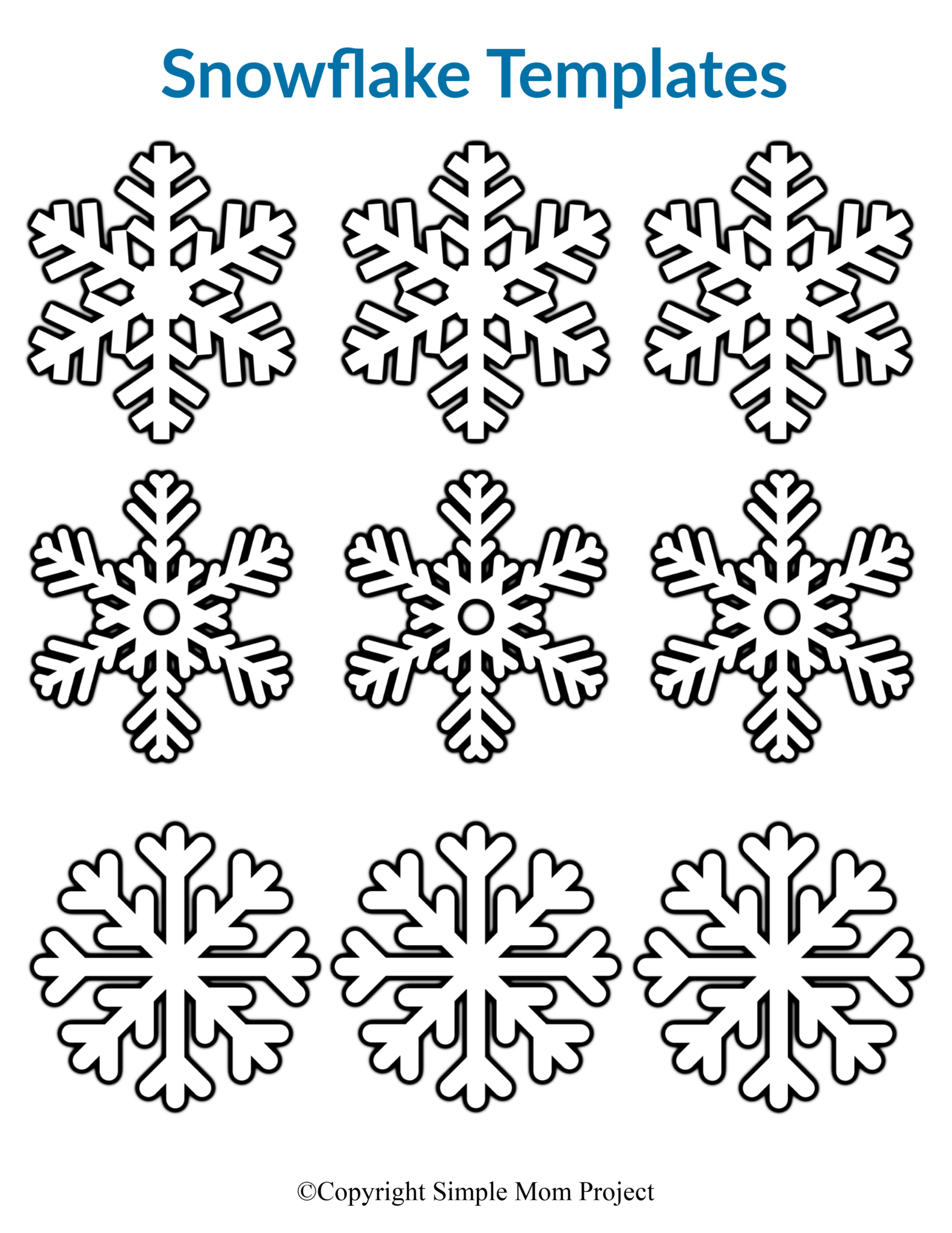 Free Printable Small Snowflake Templates – Simple Mom Project With ...