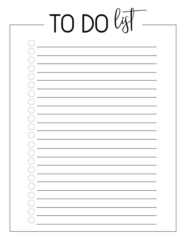 Free Printable To Do Checklist Template – Paper Trail Design In Blank ...