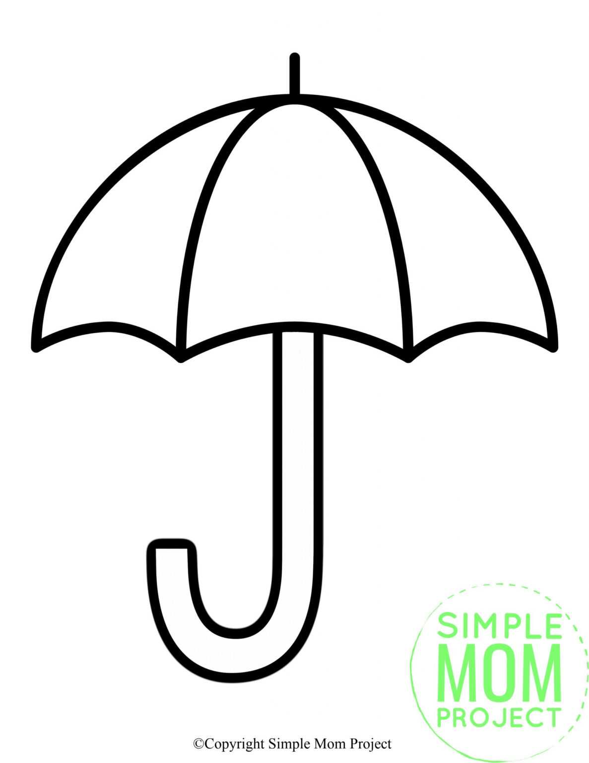 Free Printable Umbrella Template – Simple Mom Project Inside Blank ...