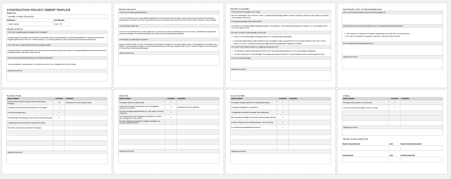 Free Project Debrief Templates Smartsheet In Event Debrief Report ...