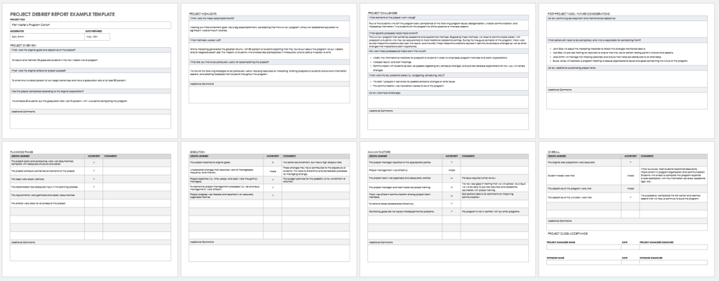 Free Project Debrief Templates Smartsheet Regarding Debriefing Report ...