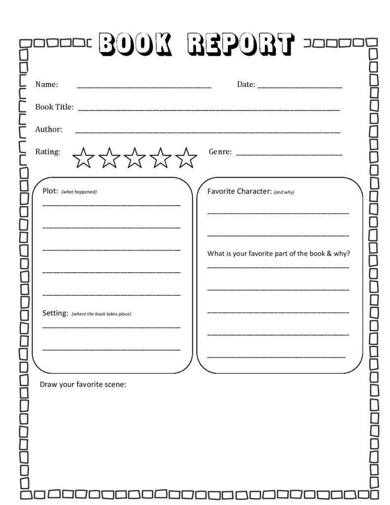 FREE Simple Book Report Template – 10 Homeschool 10 Me With Book Report ...