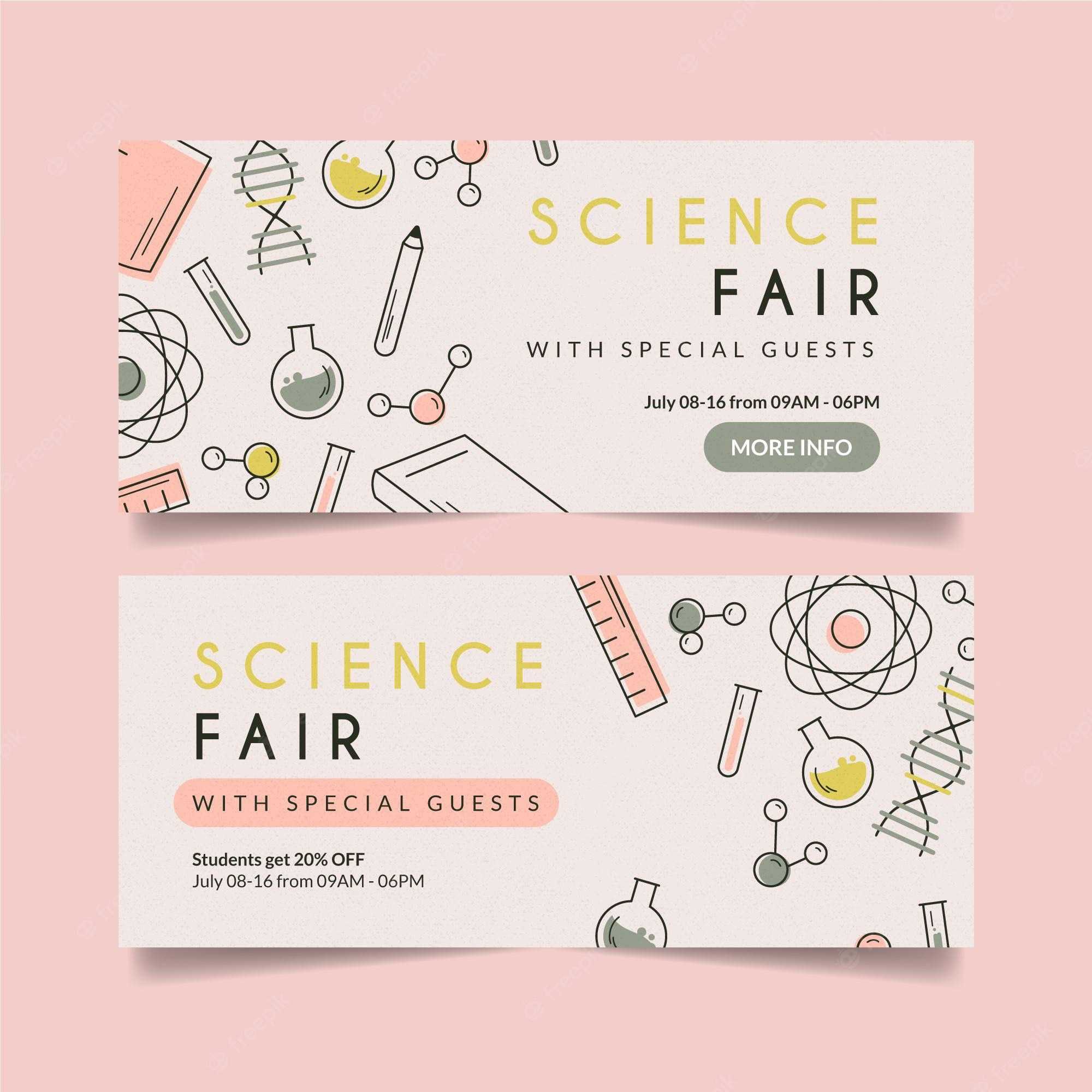 Free Vector Banners Designs For Science Fair Throughout Science Fair ...