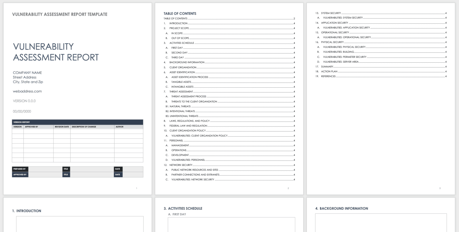 Free Vulnerability Assessment Templates Smartsheet Intended For Network ...