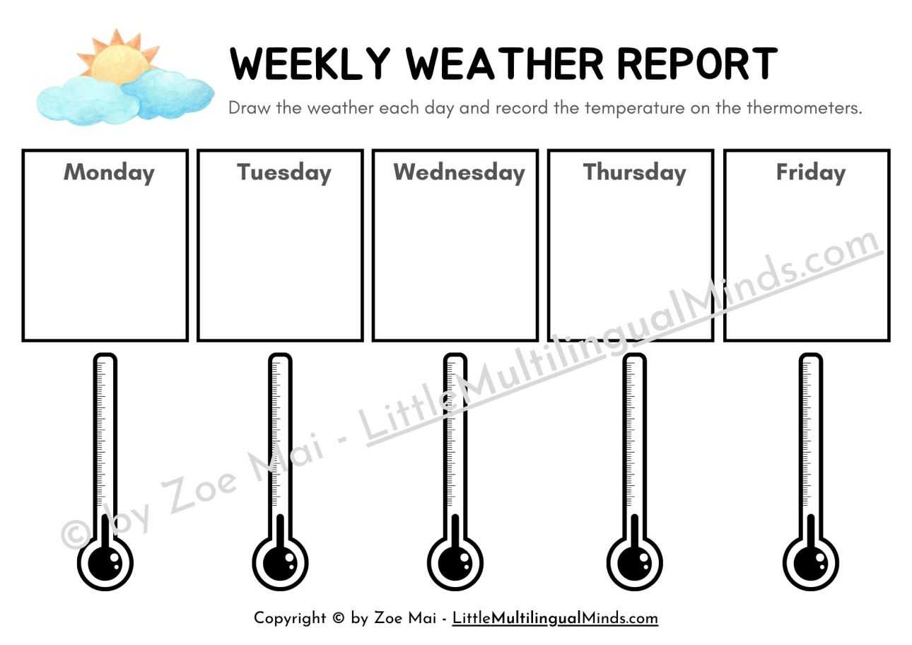 Kids Weather Report Template - Rebeccachulew.com