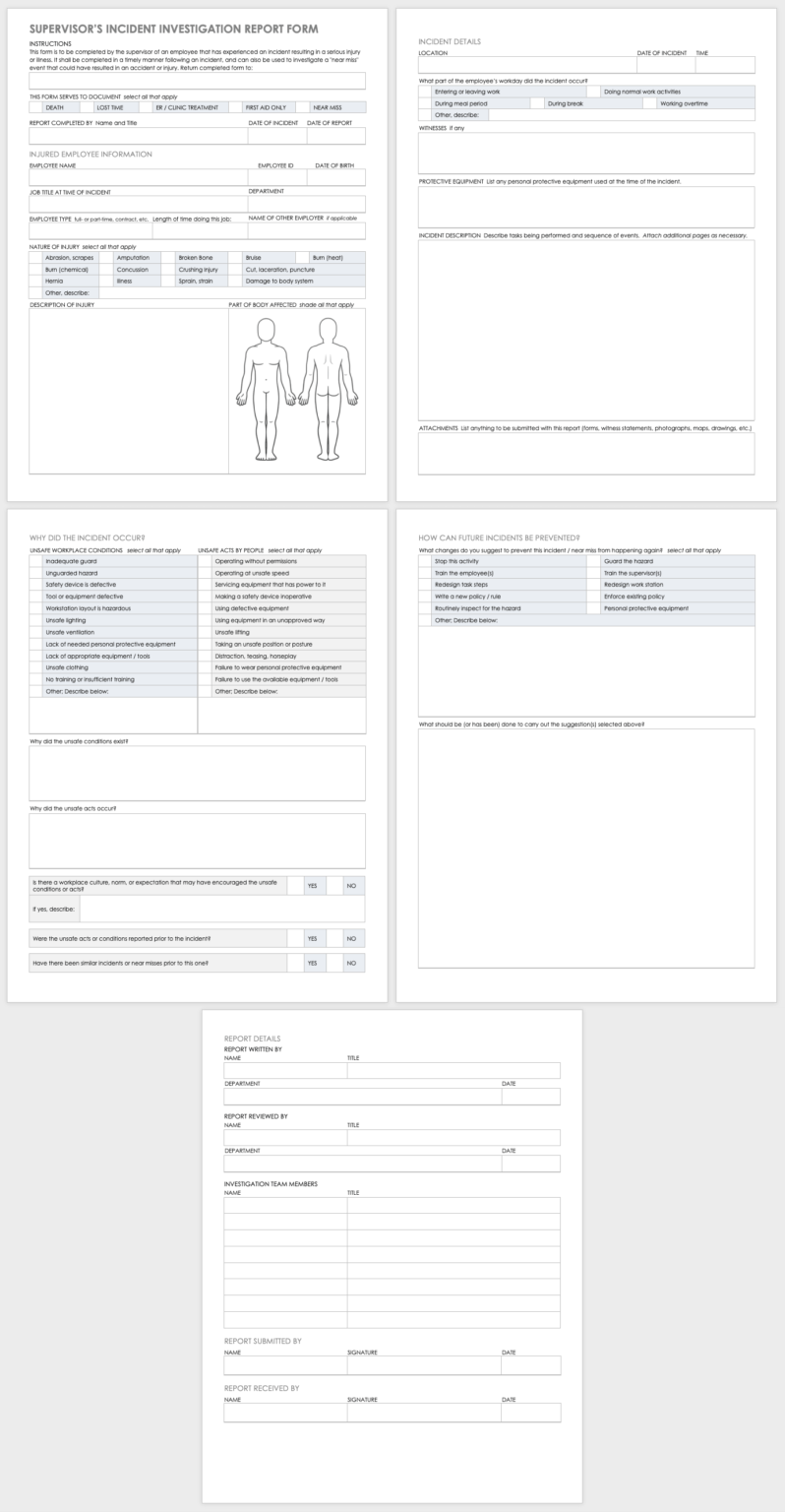 Free Workplace Accident Report Templates Smartsheet For Intervention ... Free Workplace Accident Report Templates Smartsheet For Intervention ...