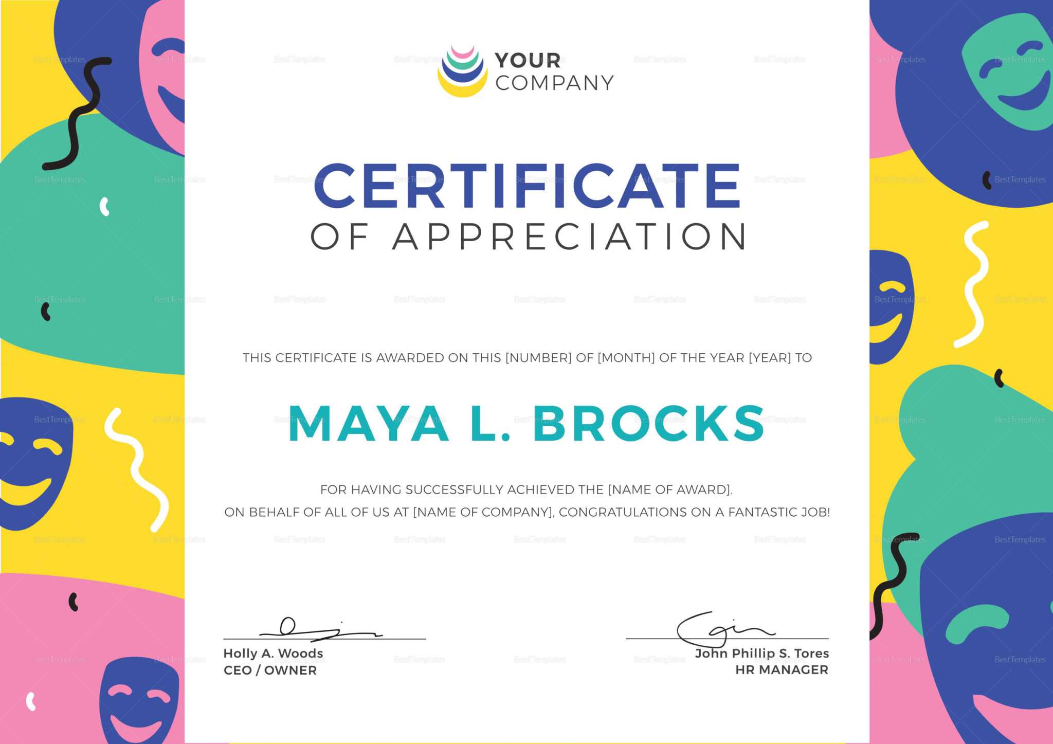 Funny Appreciation Certificate Design Template In PSD, Word With Fun ...