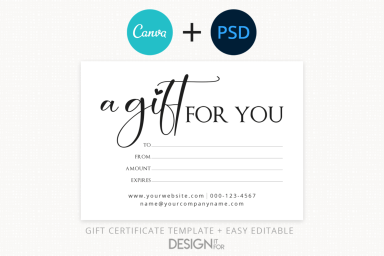 Gift Certificate Template, Editable With Gift Certificate Log Template - Rebeccachulew.com