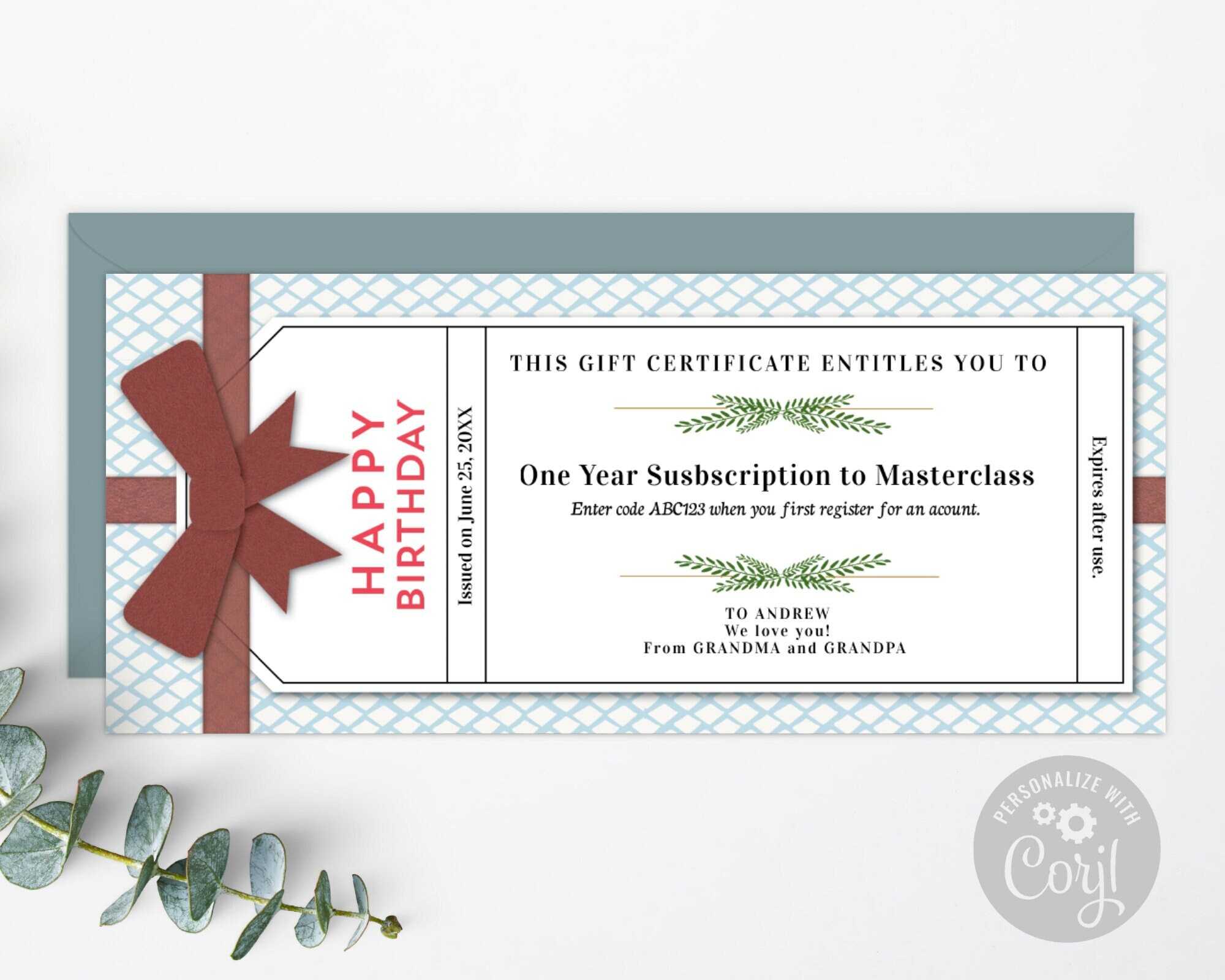 Happy Birthday Gift Certificate Template / Editable Birthday – Etsy ...