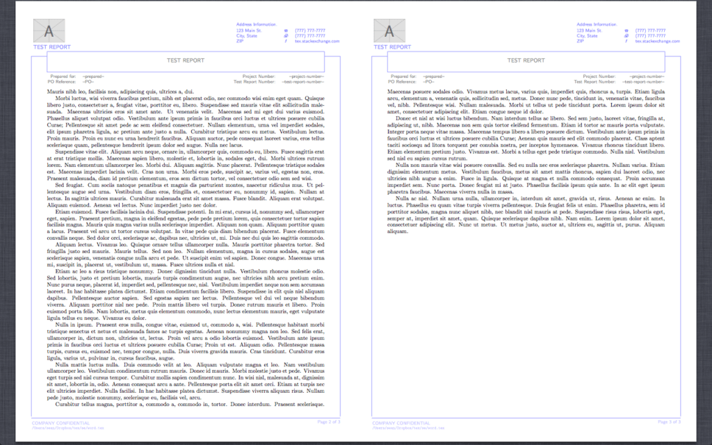 Header Footer – Reproduction Of Word Report Template In LaTeX Intended ...
