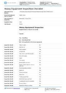 Heavy Equipment Inspection Checklist Template (Free Editable Form) In ...