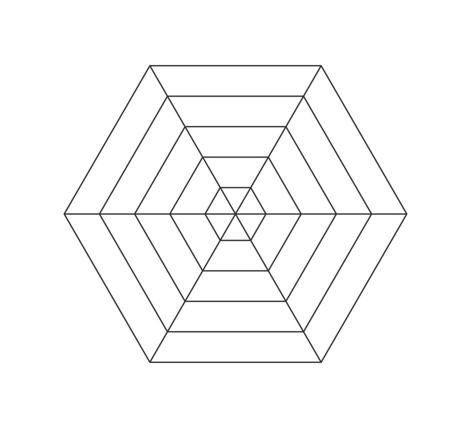 Hexagonal Radar Or Spider Diagram Template. Hexagon Graph ...