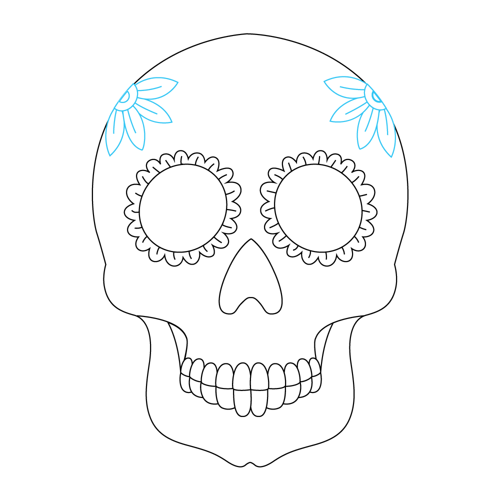 How To Draw A Sugar Skull Step By Step For Blank Sugar Skull Template ...