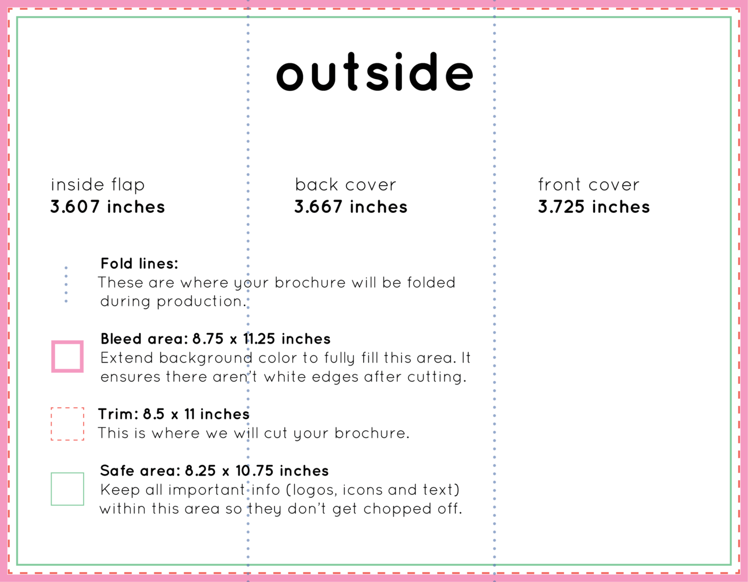 How To Set Up A Tri Fold Brochure Plus Free Template — Bug Press Inside ...