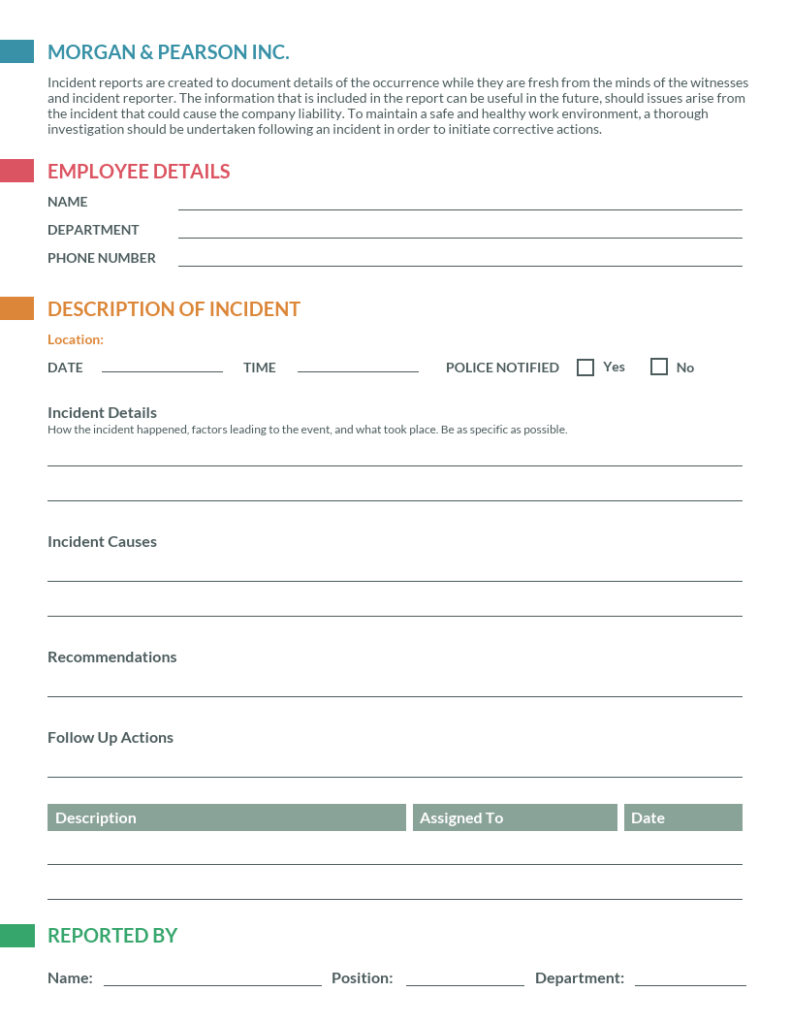 How To Write An Incident Report [+ Templates] – Venngage For Incident ...
