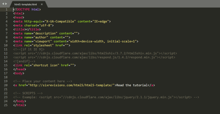 HTML10 Template: A Basic Code Template For Your Next Project With ...