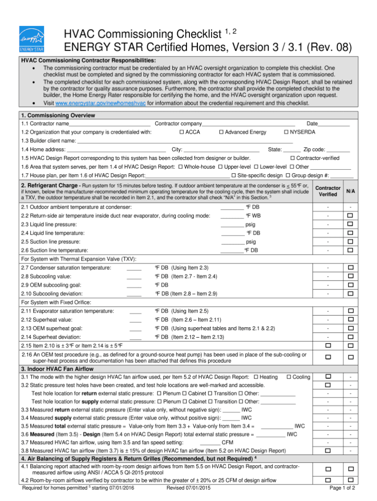 Hvac Commissioning Checklist: Fill Out & Sign Online DocHub Intended ...