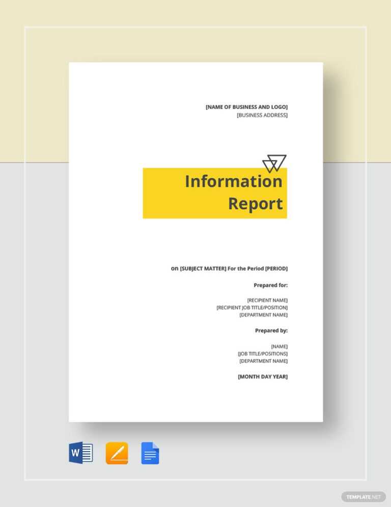 Information Report Template – Google Docs, Word, Apple Pages Regarding ...