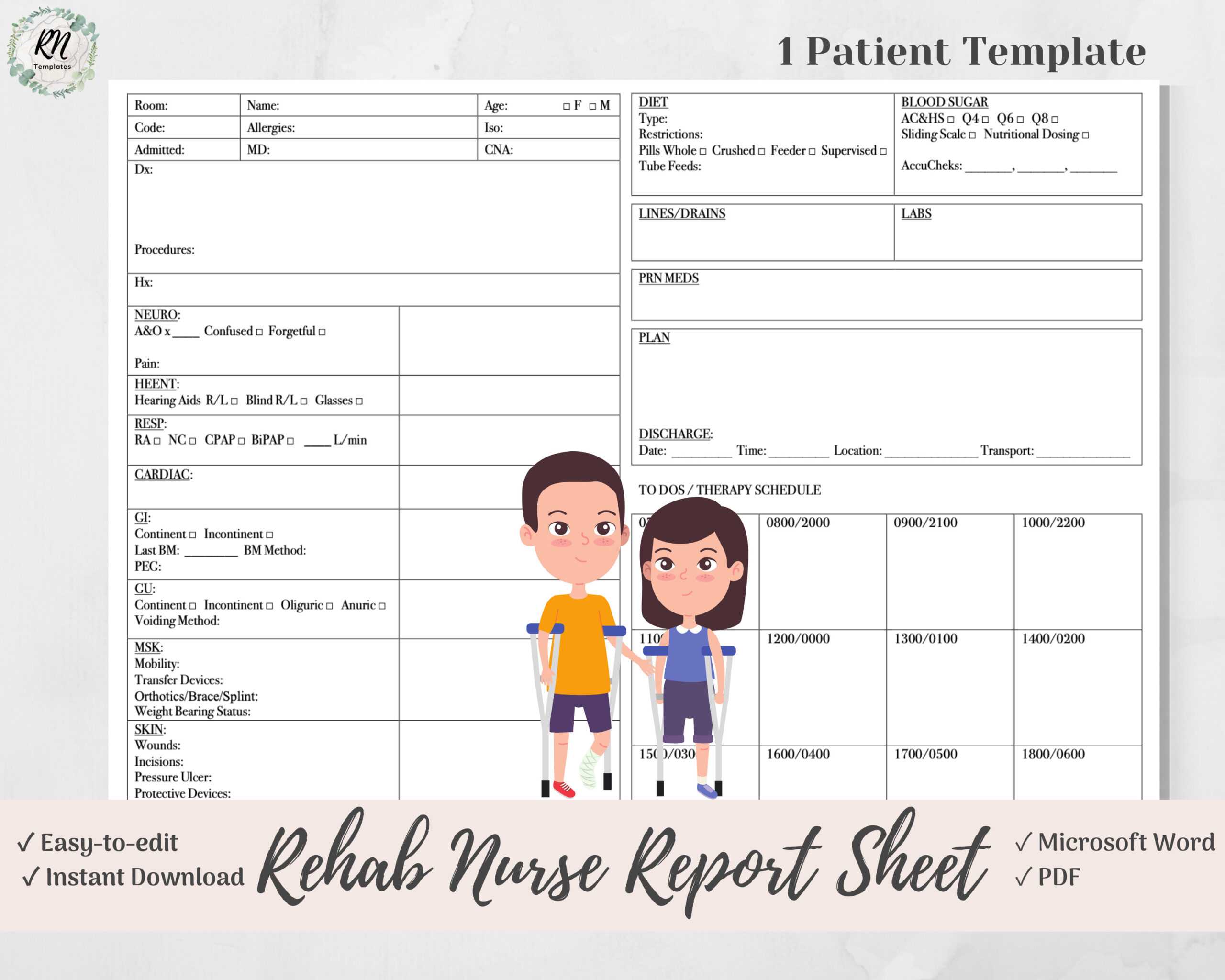 Nurse Report Template - Rebeccachulew.com