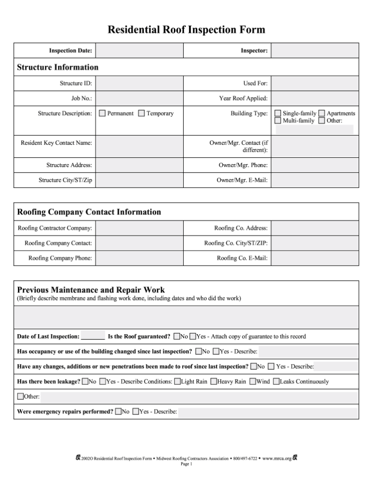 Inspection Roofing P – Fill Online, Printable, Fillable, Blank ...