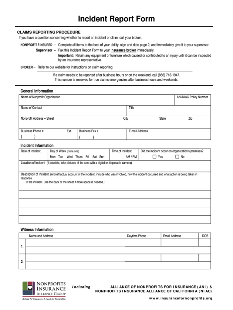 Insurance Incident Report Template: Fill Out & Sign Online DocHub Within Insurance Incident ...