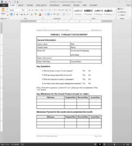 IT Project Status Report Template Intended For Software Development ...