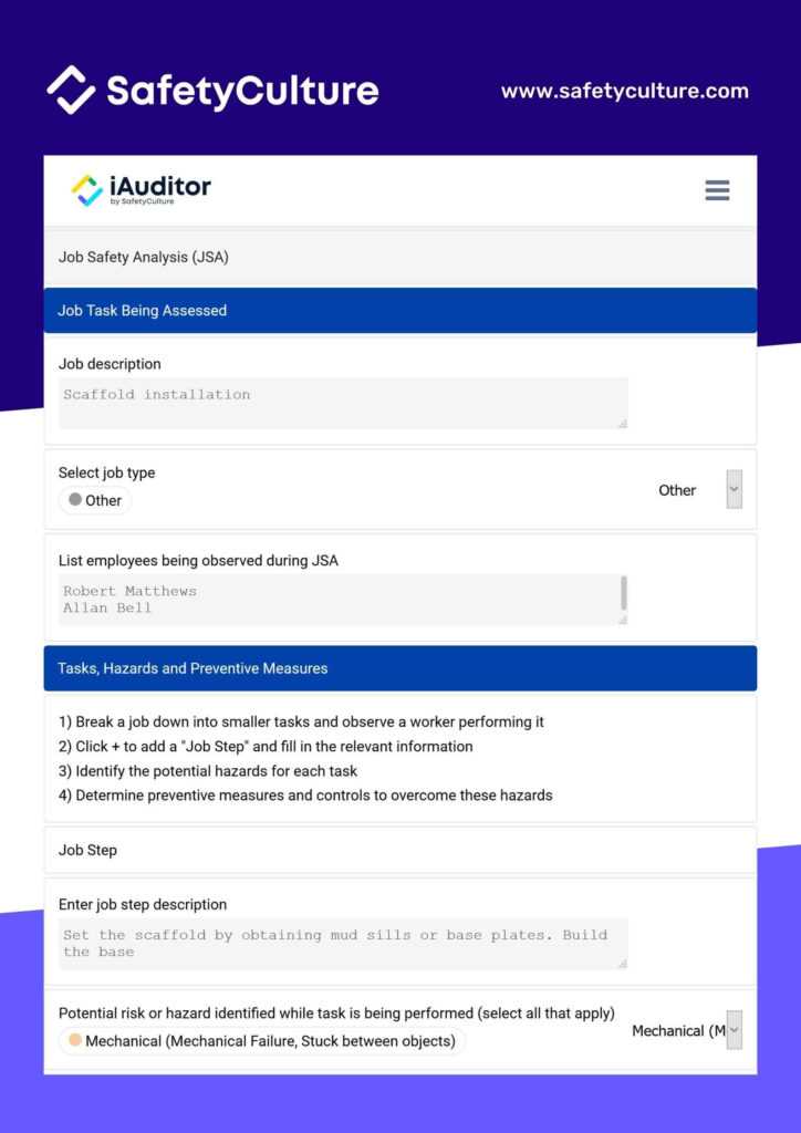 Job Safety Analysis – JSA Templates SafetyCulture Within Safety ...