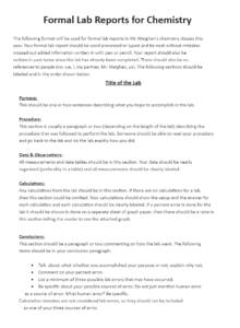 Lab Report Example Chemistry EdrawMax EdrawMax Templates Within Lab ...