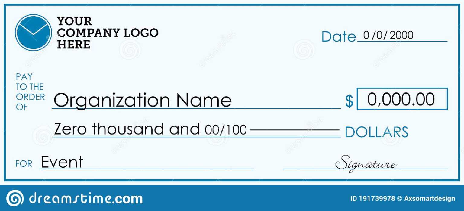 Large Presentation Check Template Giant Check For Fundraisers ...