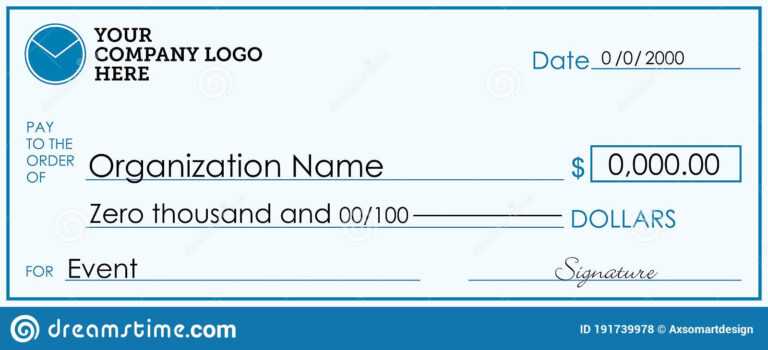 Large Presentation Check Template Giant Check For Fundraisers ...