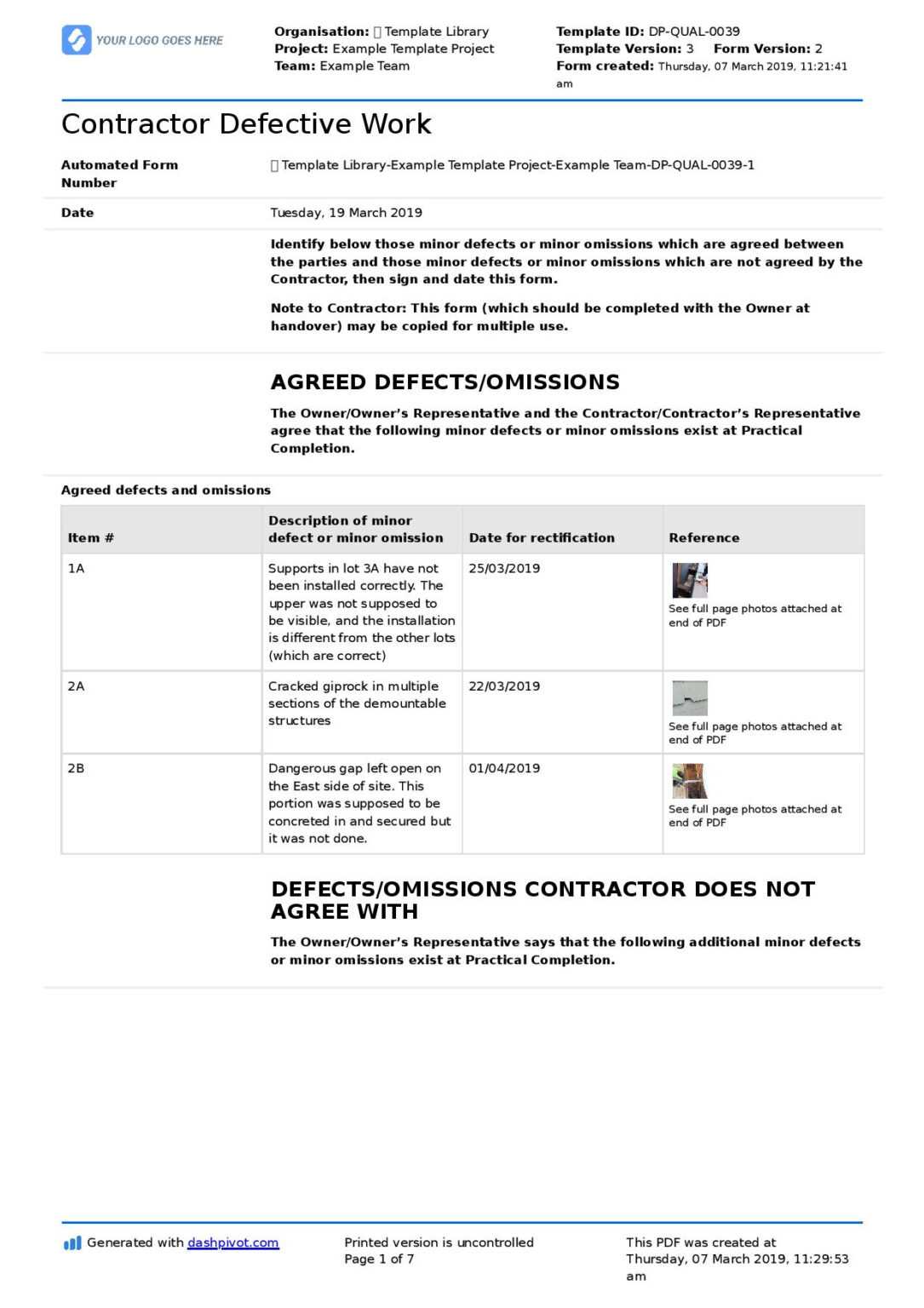 Letter To Contractor For Defective Work: Sample Letter And Template In ...