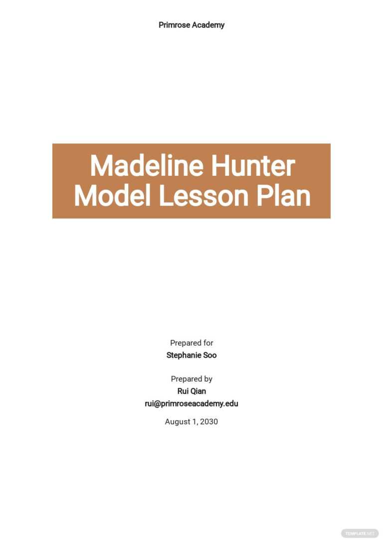 Madeline Hunter Model Lesson Plan Template – Google Docs, Word With ...