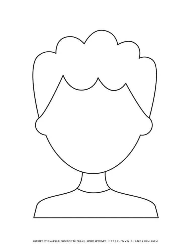 Man Face Outline Coloring Page Planerium Throughout Blank Face Template ...