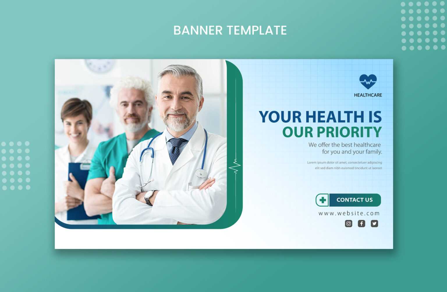 Medical Healthcare Web Banner Template With Medical Banner Template ...