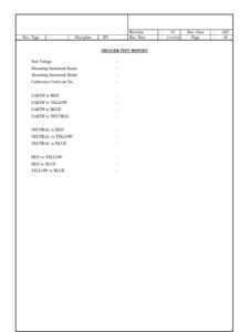 Megger Test Report Form PDF Electricity Equipment Pertaining To Megger ...
