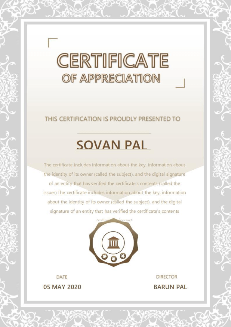 Modern Certificate Template Word Free Download WPS Office Academy ...