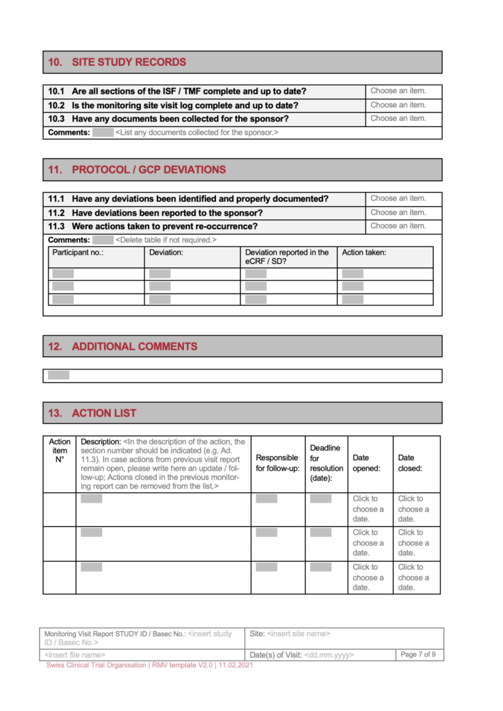 Monitoring Visit Report Template – Tools & Resources Inside Trial ...