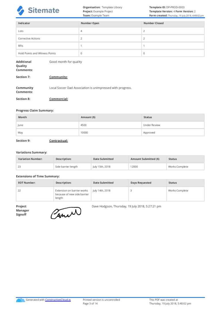 Monthly Construction Progress Report template: Use this template free ... Monthly Construction Progress Report template: Use this template free ...