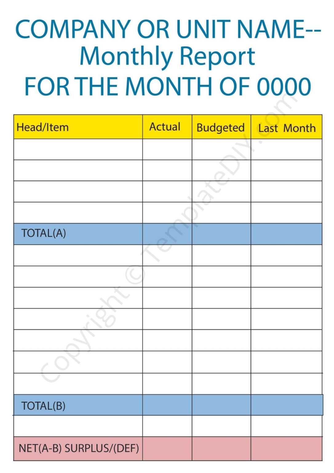 Monthly Productivity Report Template - Rebeccachulew.com