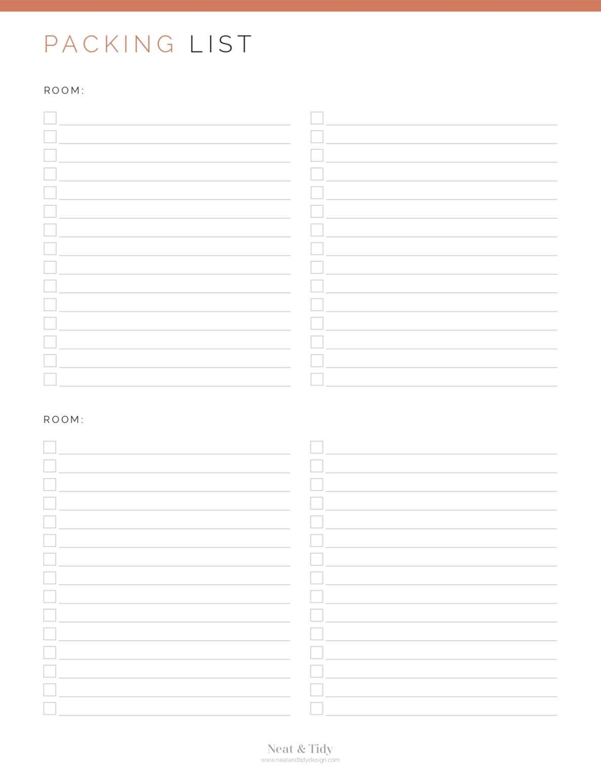 Blank Packing List Template - Rebeccachulew.com