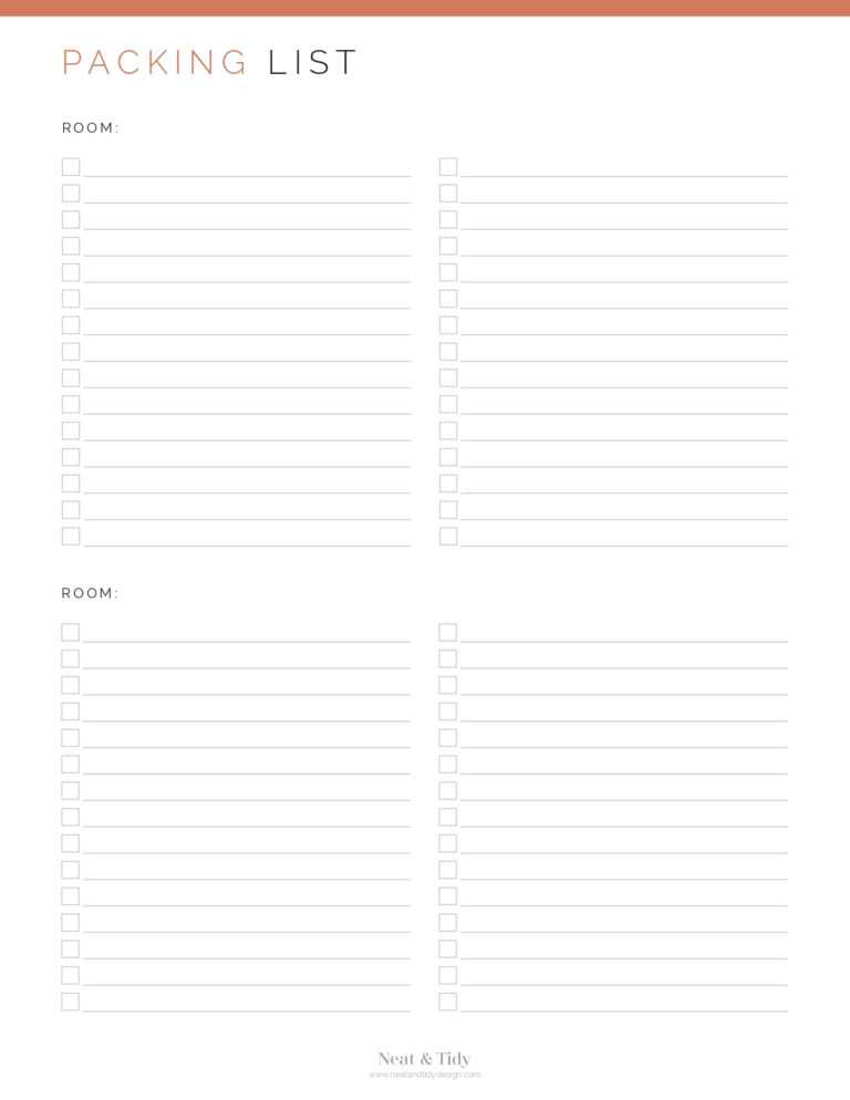 Blank Packing List Template - Rebeccachulew.com