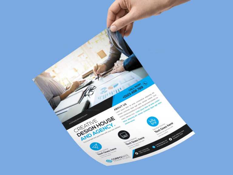 One Page PSD Flyer Template In Single Page Brochure Templates Psd ...