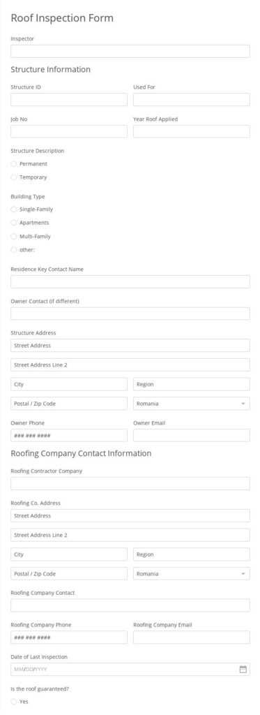 Online Roof Inspection Form Template 10 Form Builder In Roof Inspection ...